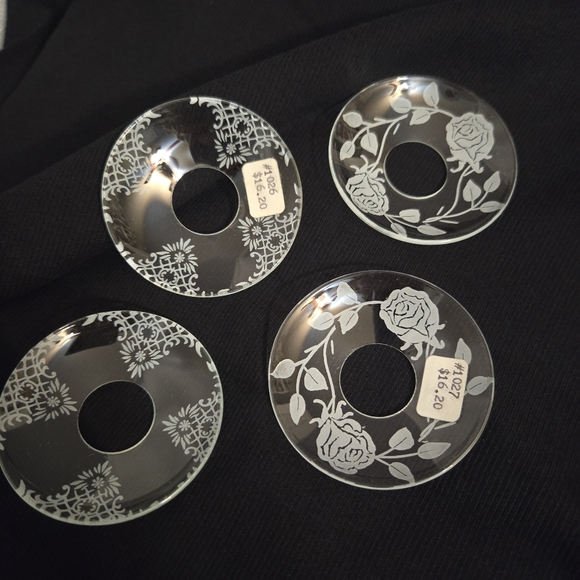 unmarked | Accents | Vtg Glass Bobeche Taper Candle Wax Drip Collars ...